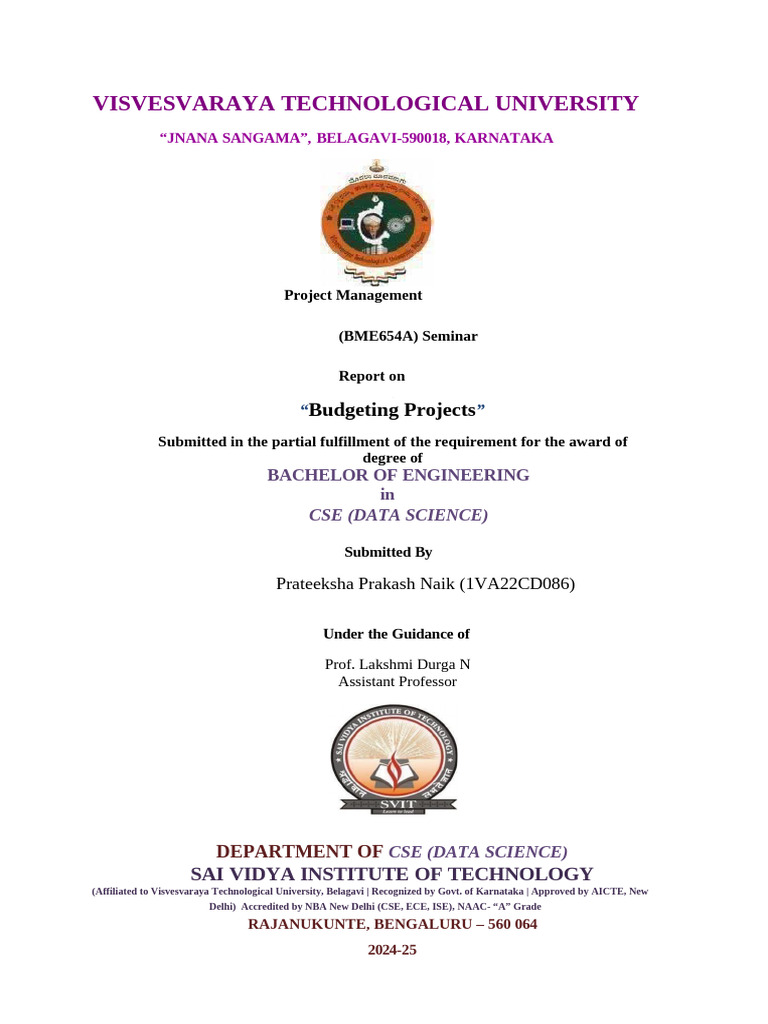 PM_Report pra | PDF | Project Management | Cost Accounting
