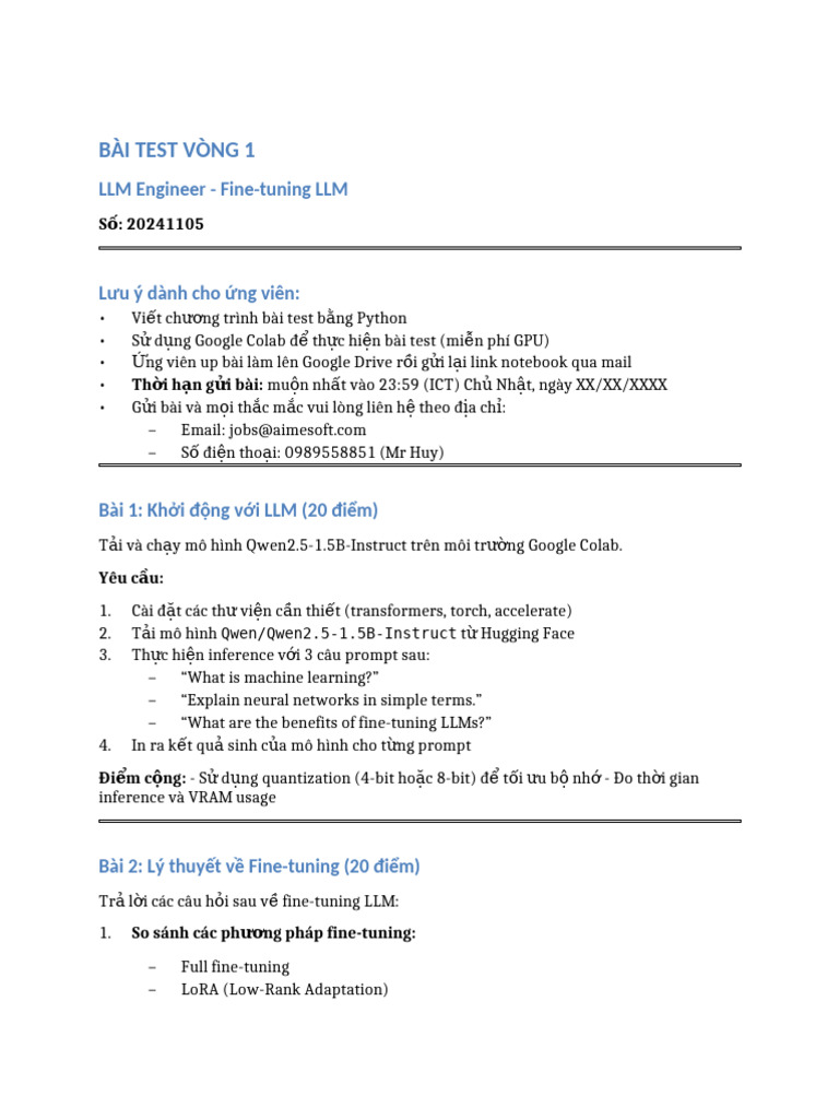 LLM Engineer Test | PDF
