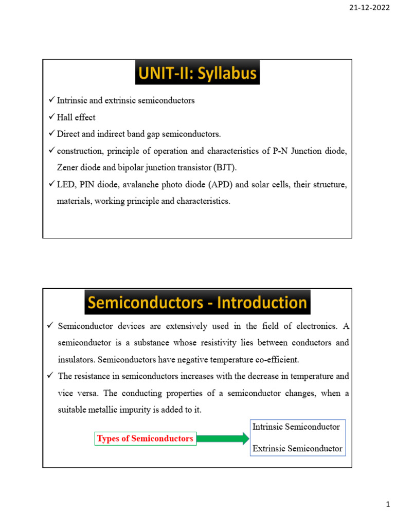 Unit-2 Complete Physics | PDF | Semiconductors | P–N Junction