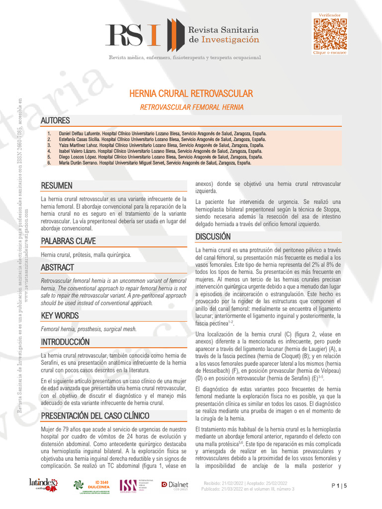 Hernia Femoral Retrovascular | PDF