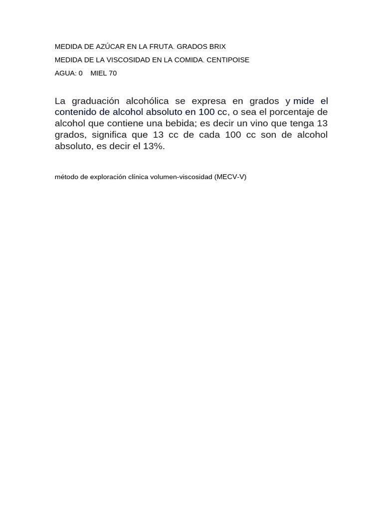 Grados Brix y Viscosidad en Alimentos | PDF