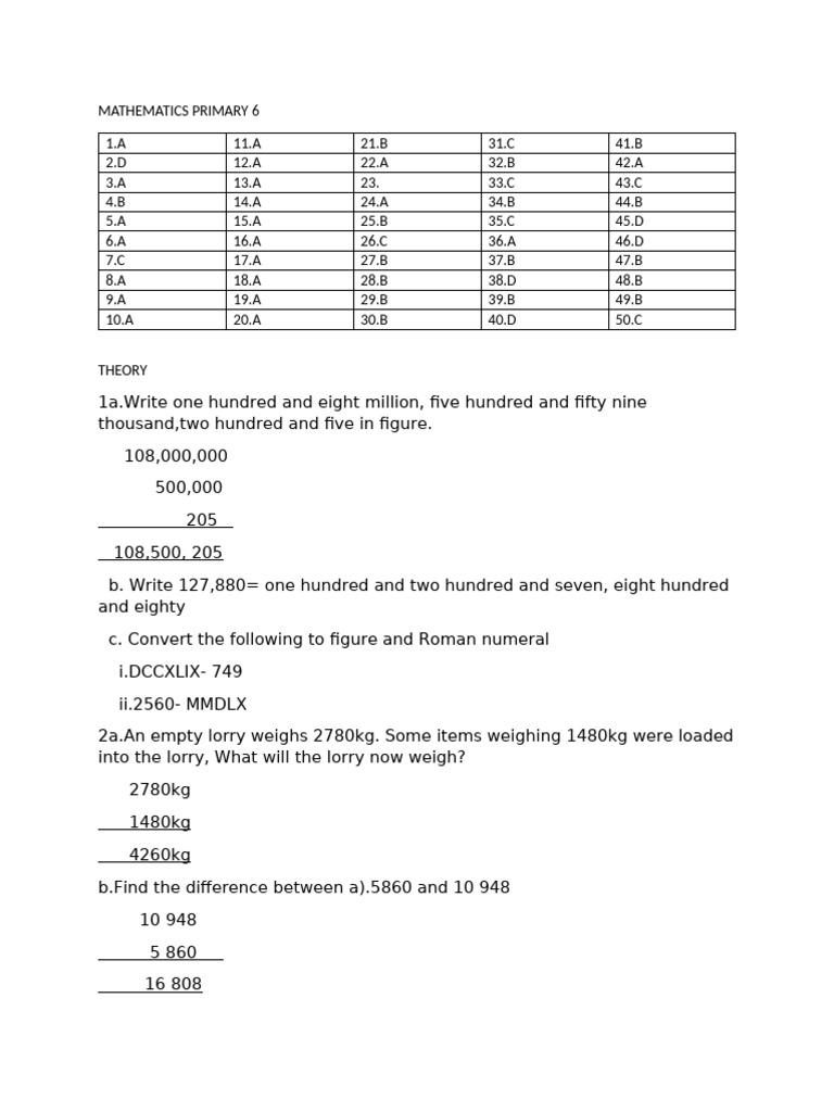Primary 6 Mathematics Answers Guide | PDF | Chess Theory | Chess