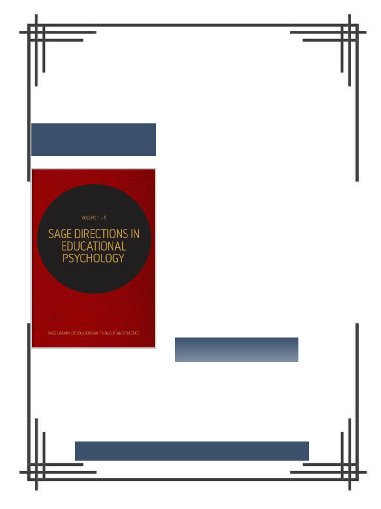 (Ebook PDF) SAGE DIRECTIONS IN EDUCATIONAL PSYCHOLOGY 1st edition by ...