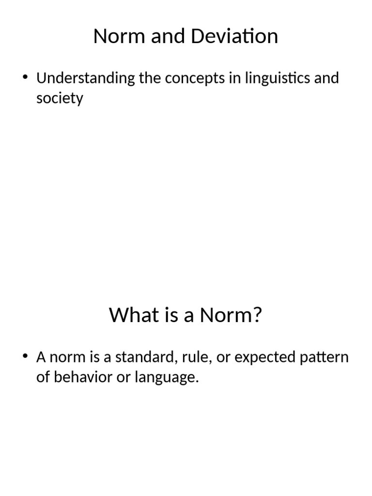 Understanding Norms and Deviation in Language | PDF