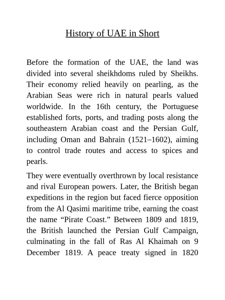 History of UAE in Short | PDF