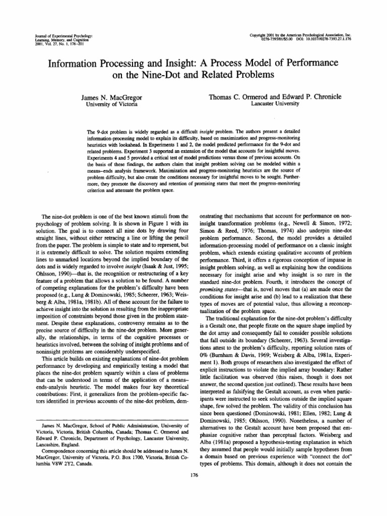 Macgregor 2001 | PDF | Psychology | Insight