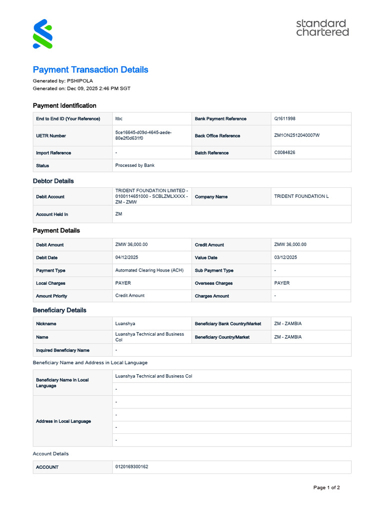 Payment Transaction Summary for Trident | PDF | Payments | Automated ...