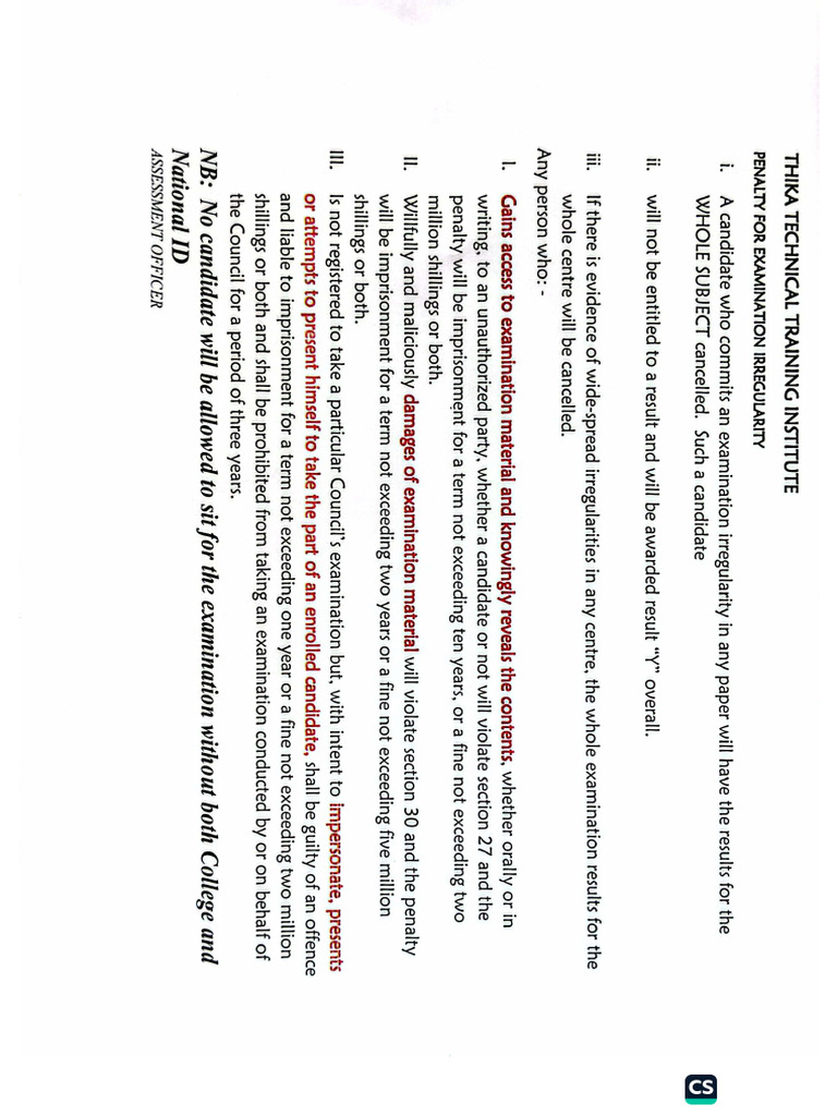 Penalty For Exam Irregularity | PDF