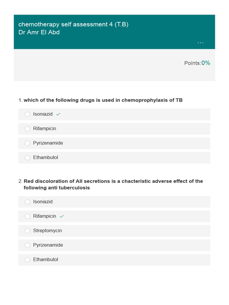 Anti TB MCQ by Dr.amr Elabd (1) | PDF | Tuberculosis | Drugs