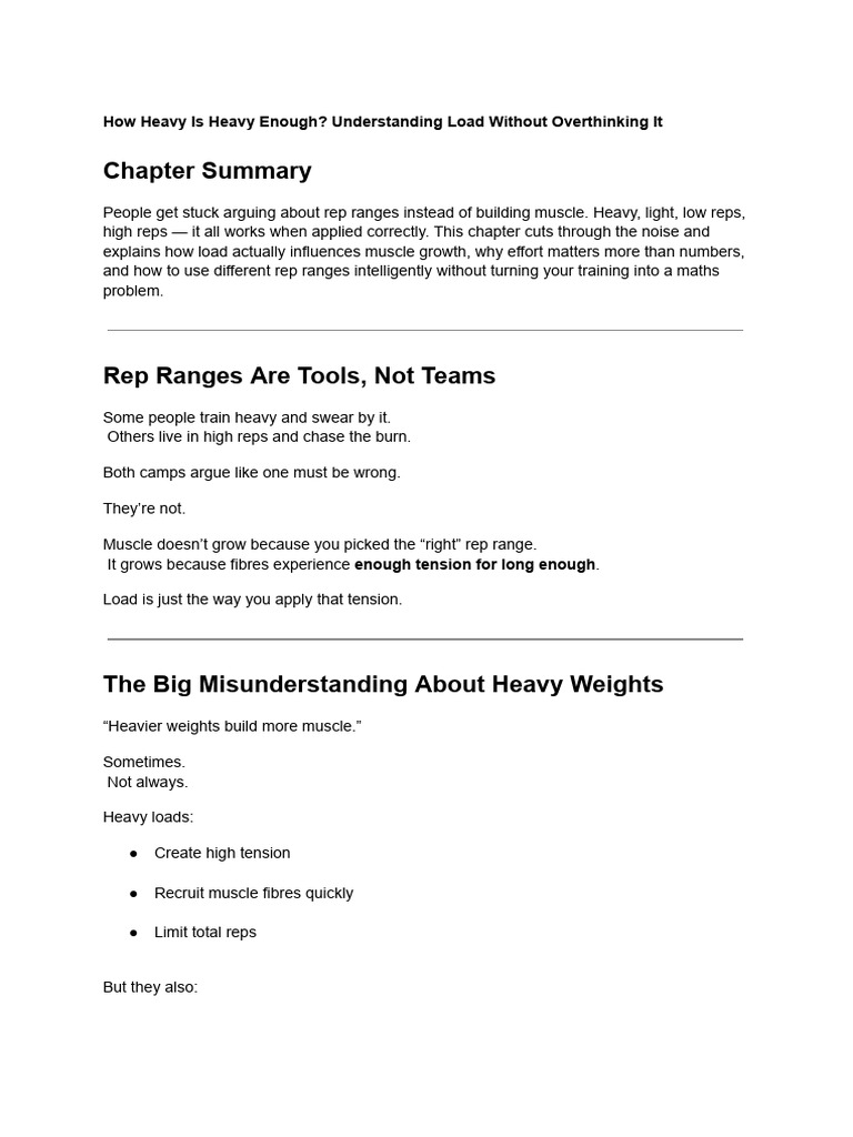 Load and Rep Ranges for Muscle Growth | PDF | Strength Training