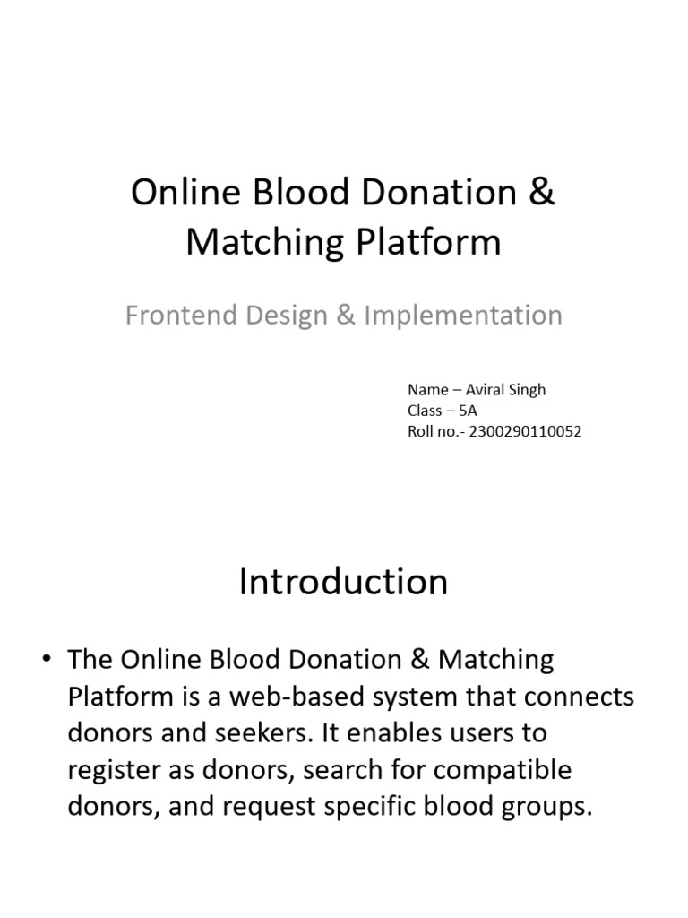 Online - Blood - Donation - Frontend - Presentation New | PDF | Web ...