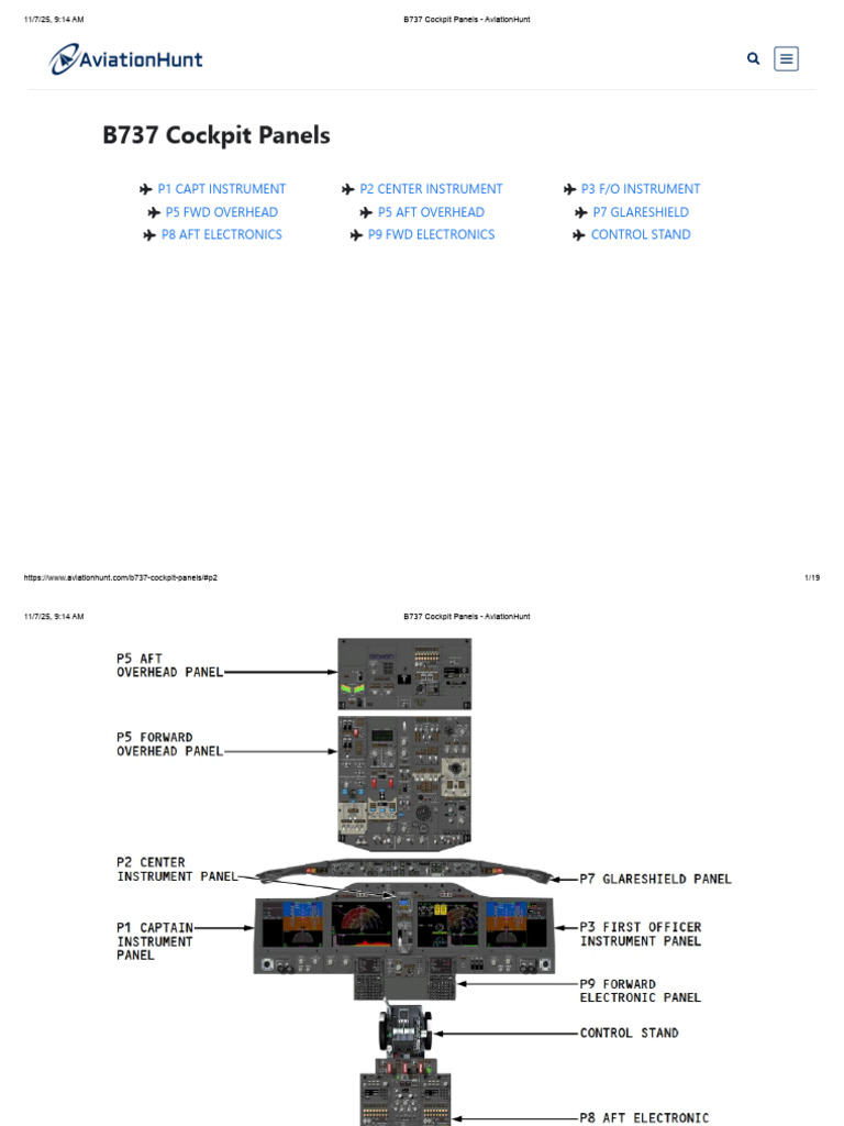 B737 Cockpit Panel Overview | PDF | Cockpit | Aviation