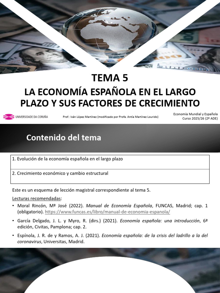 Tema 5. España en El Largo Plazo | PDF