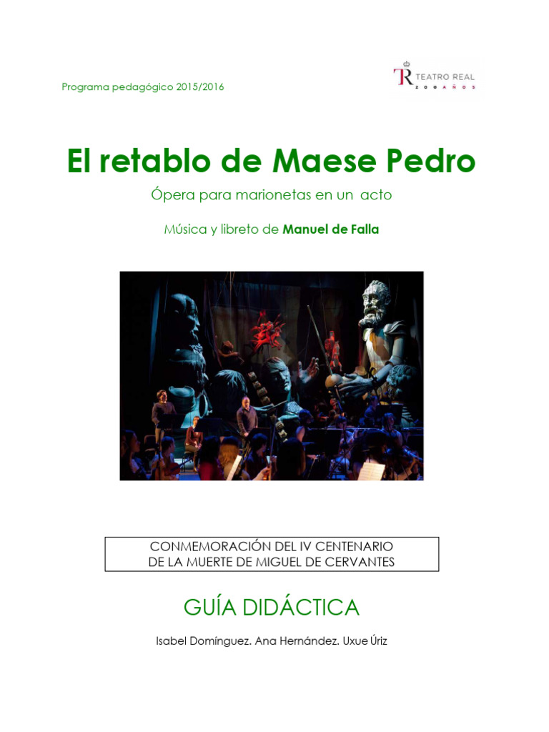 Retablo de Maese Pedro: Guía Didáctica | PDF | Don Quijote