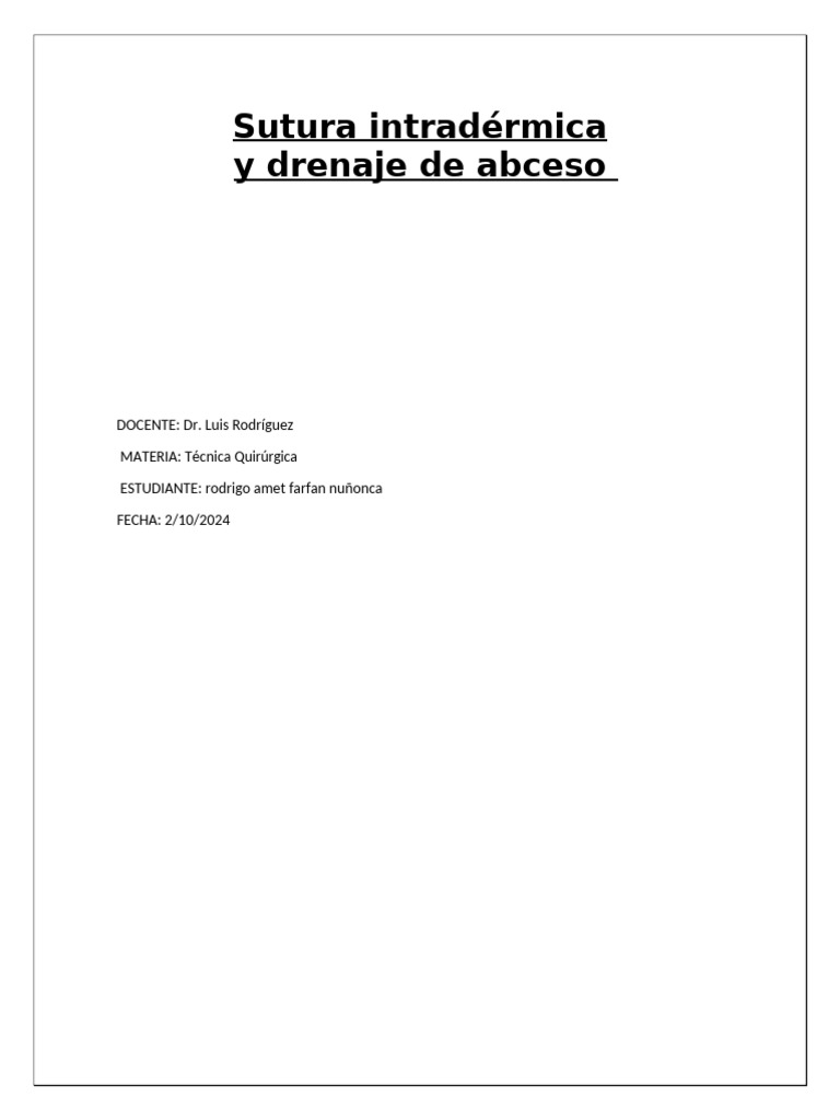Drenaje de Absceso TQ | PDF | Herida | Especialidades Medicas