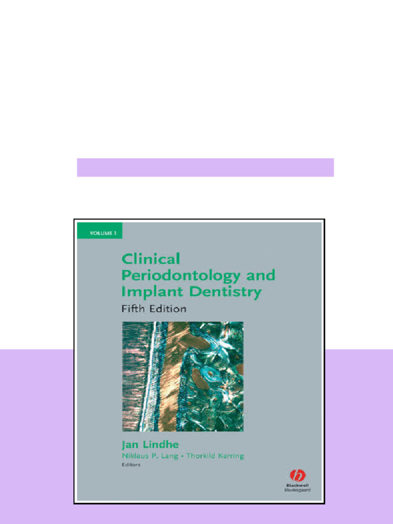 Clinical Periodontology And Implant Dentistry Jan Lindhe Niklaus P Lang ...
