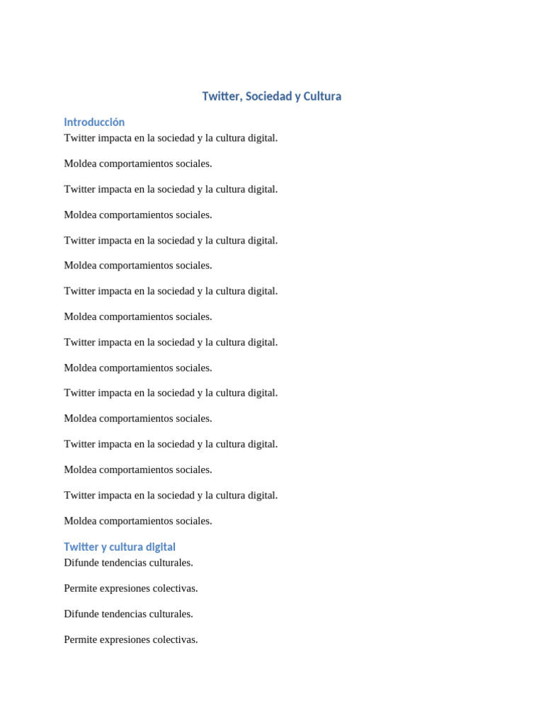 Twitter Sociedad y Cultura 6 Paginas | PDF | Sociedad | Movimientos ...