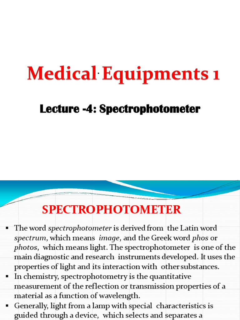Spectrophotometer - 4 Lec_Dr- Emad Taleb-1 | PDF | Spectrophotometry ...