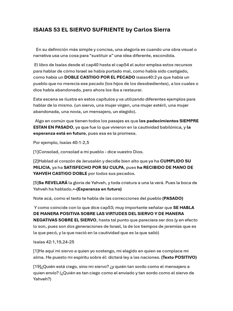 Isaias 53 Explicación Csierra-2 | PDF | Jacob | Yahvé