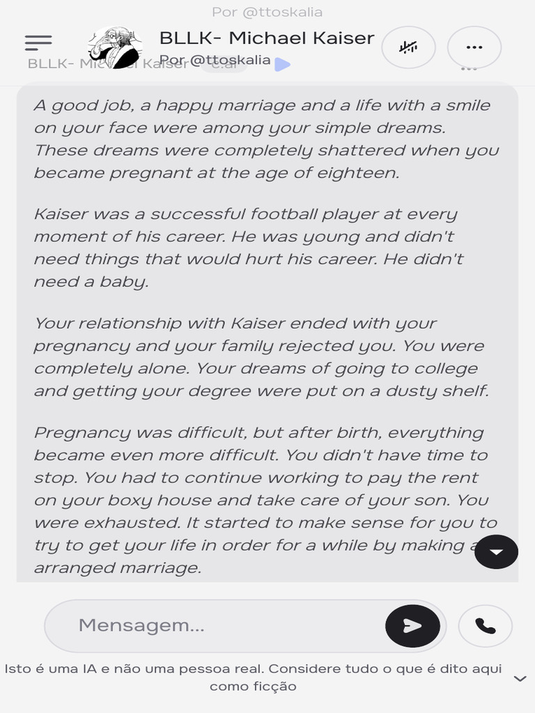 Converse Com BLLK- Michael Kaiser Character.ai IA Personalizada Para ...