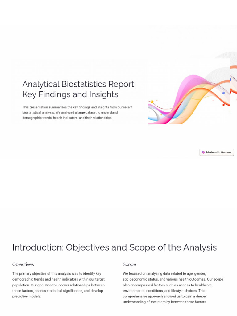 Analytical Biostatistics Report Key Findings and Insights | PDF ...