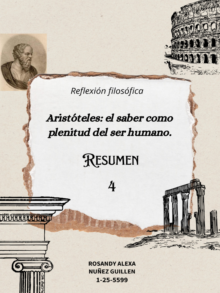 Documento A4 Portada de Historia Collage Ilustrado Antiguo Beige y ...