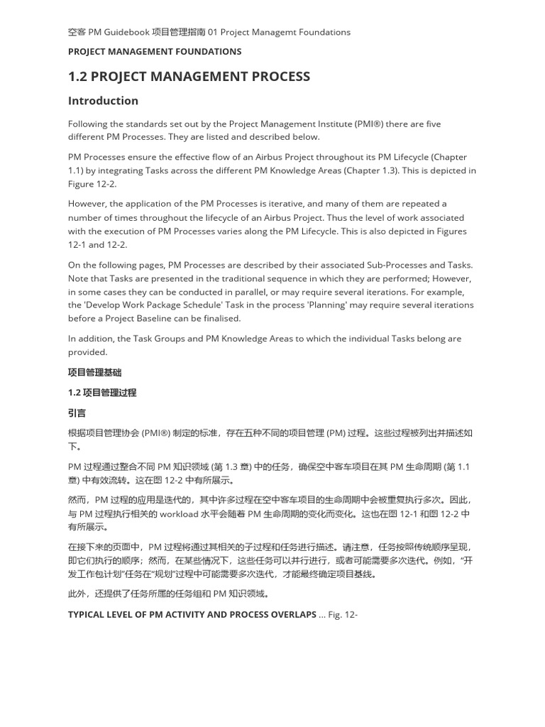 空客 PM Guidebook 项目管理指南 01 Project Managemt Foundations 1.2 Process | PDF