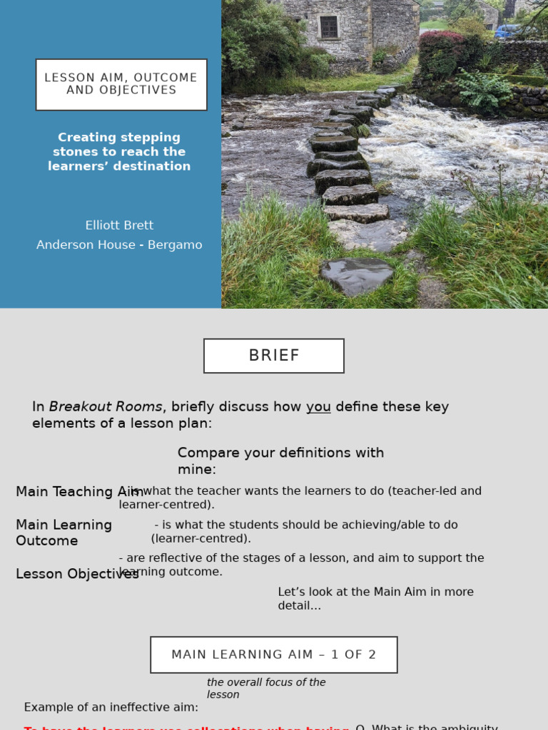 Lesson Aims and Objectives | PDF | Learning | Linguistic Morphology