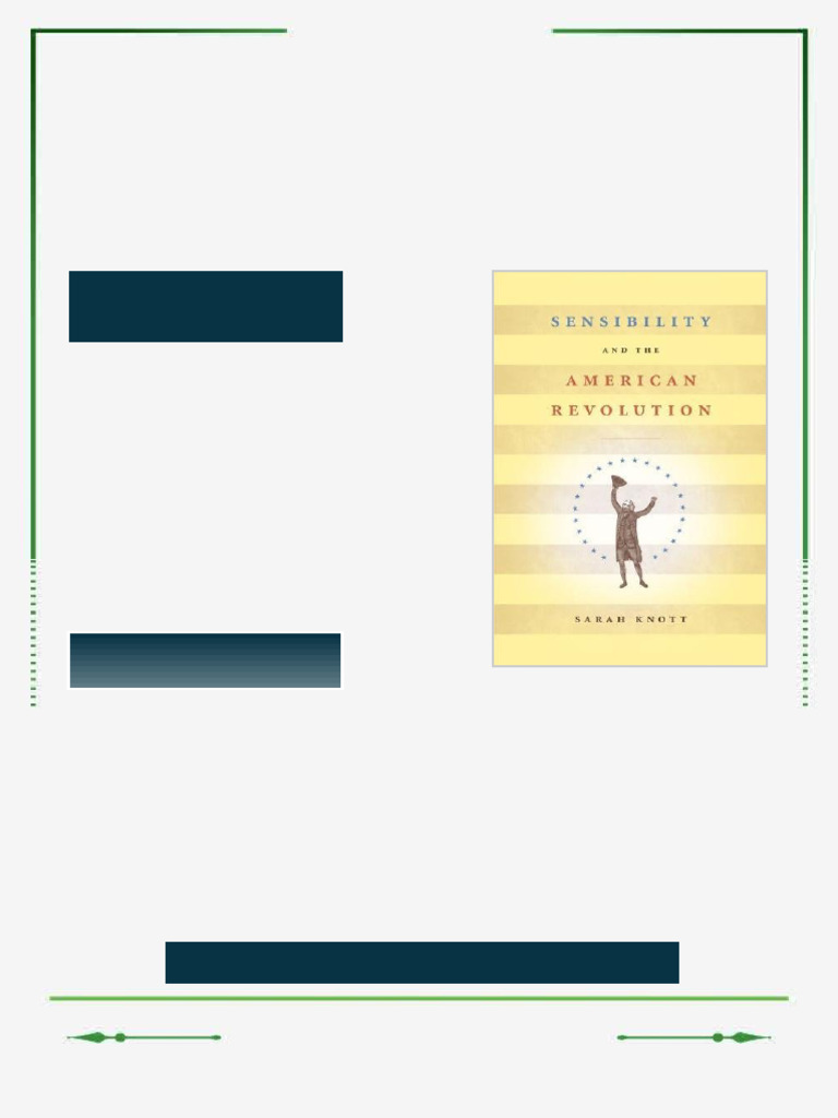 Sensibility and The American Revolution 1st Edition Sarah Knott Ebook ...