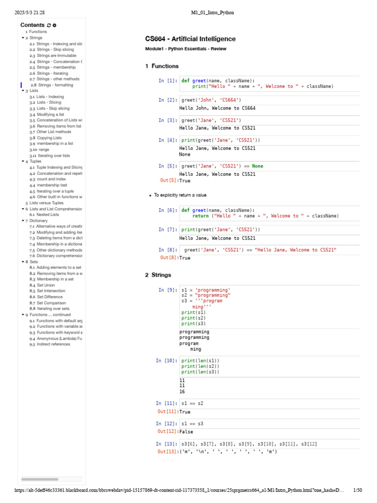 M1 01 Intro Python | PDF | Anonymous Function | String (Computer Science)
