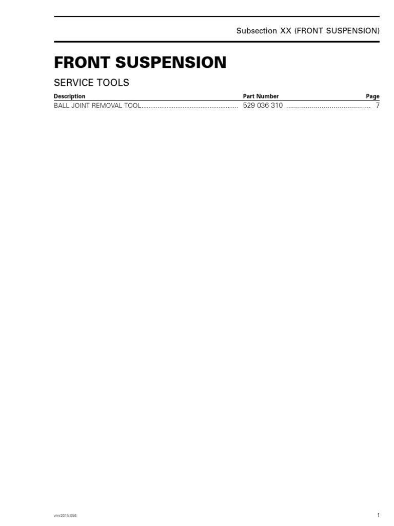 Front Suspension Service Procedures | PDF