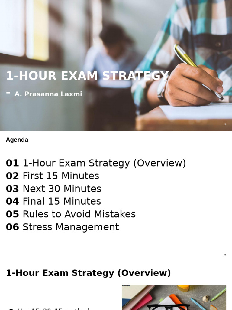 1-Hour Exam Strategy for Success | PDF