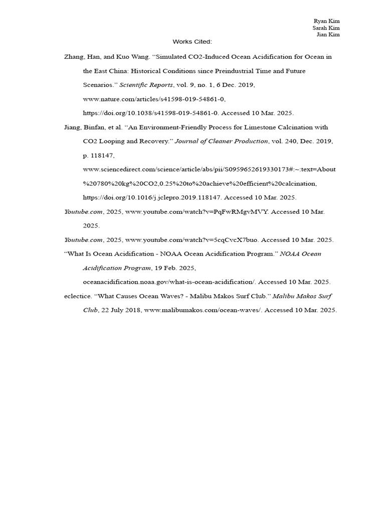 Ocean Acidification Research Sources | PDF
