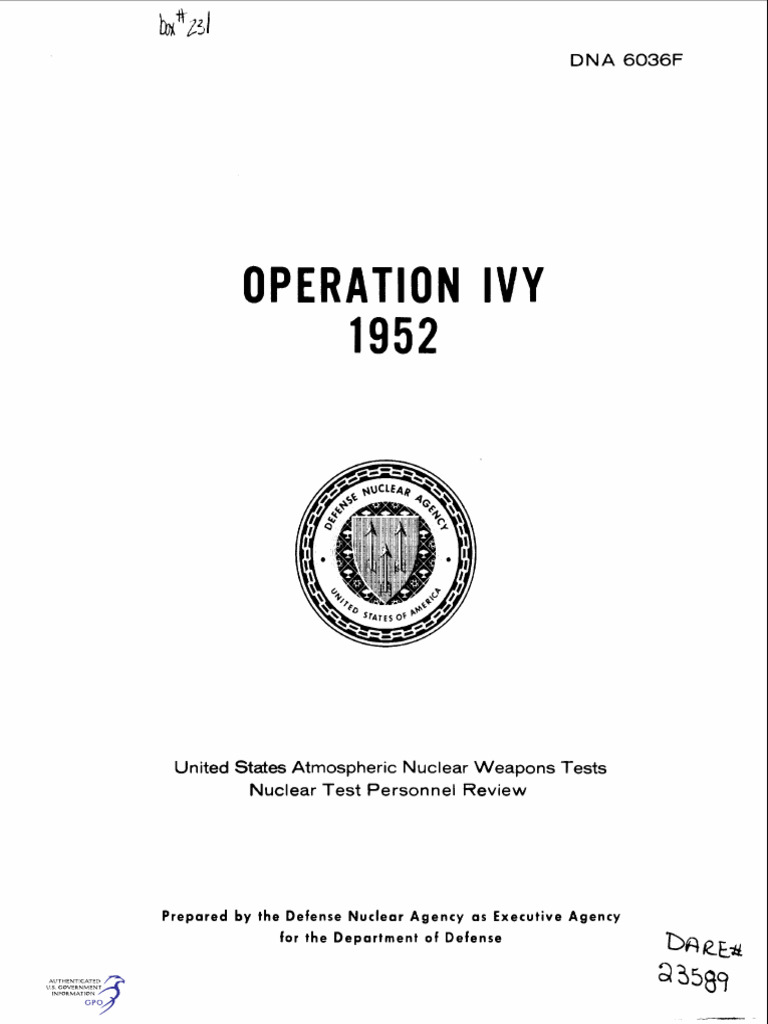 Operation IVY 1952 | PDF | United States Atomic Energy Commission ...