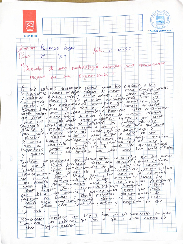 la gestión de procesos_Pomboza Edgar | PDF