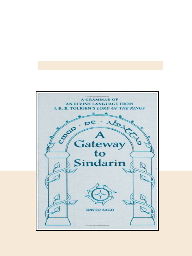 A Gateway To Sindarin David Salo online pdf | PDF