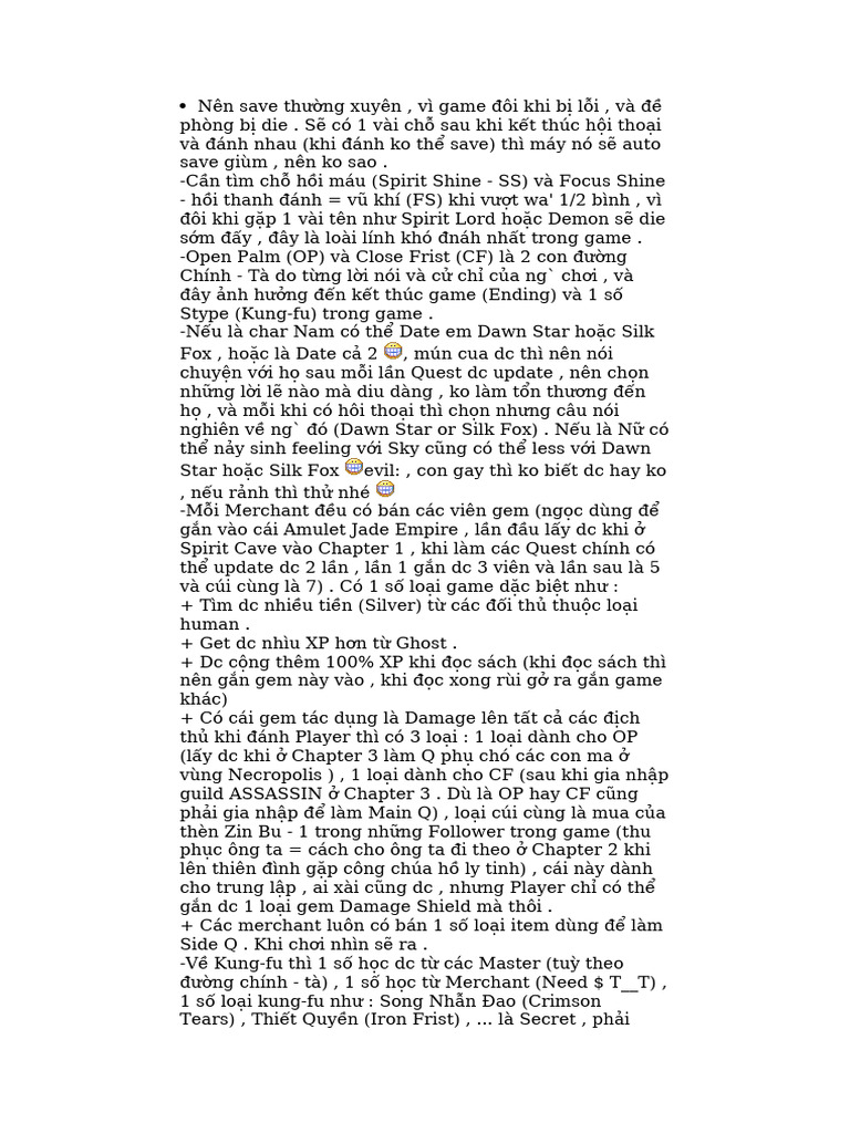Phan 1 Game TH-BH Part 1 | PDF