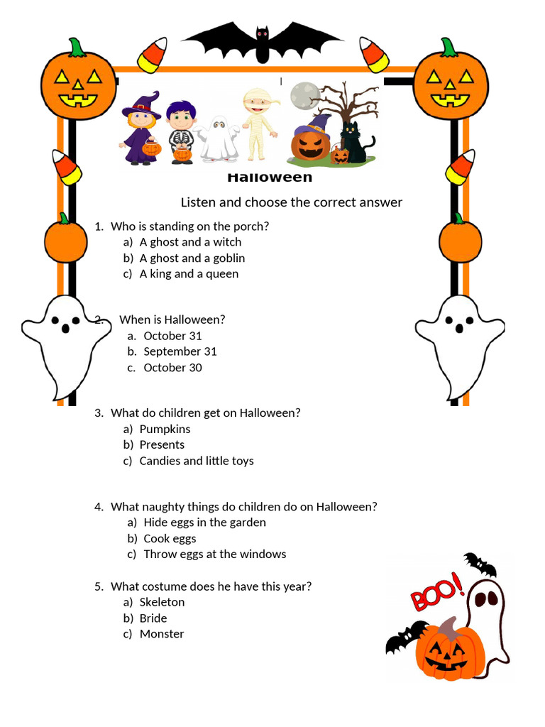 Halloween Worksheet | PDF