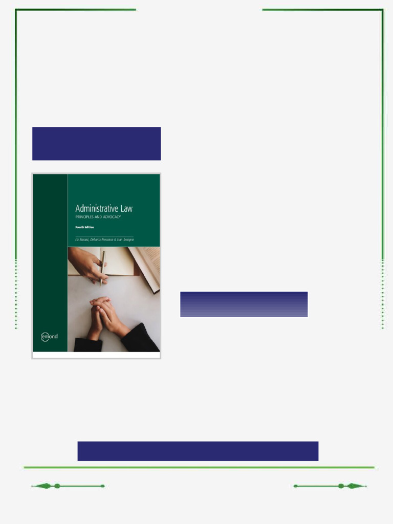 Administrative Law: Principles and Advocacy 4th Edition Liz Nastasi ...
