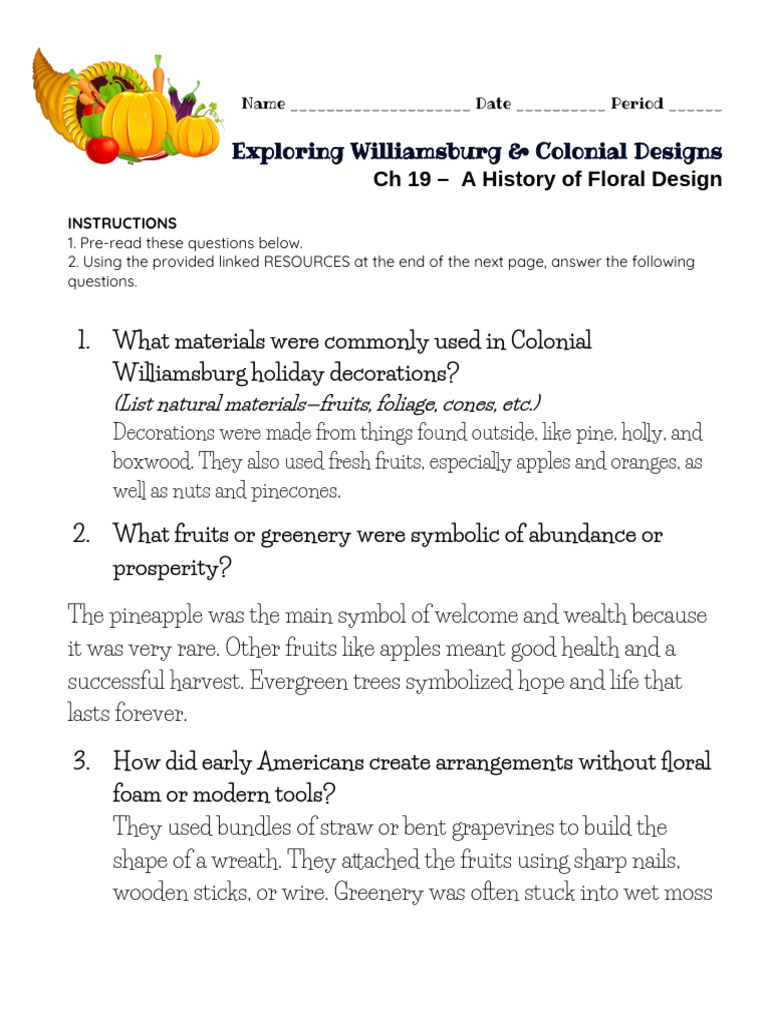 Colonial Williamsburg Floral Design Guide | PDF | Wreath