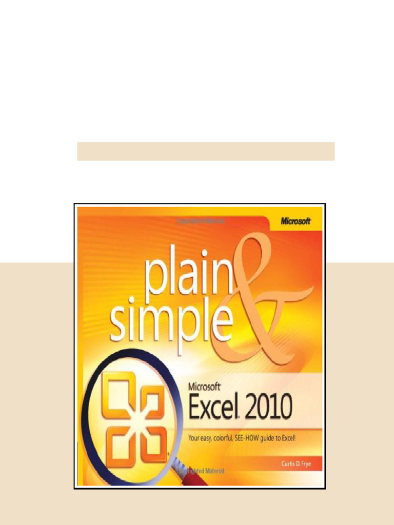 (Ebook) Microsoft Excel 2010 Plain & Simple by Curtis D. Frye ISBN ...