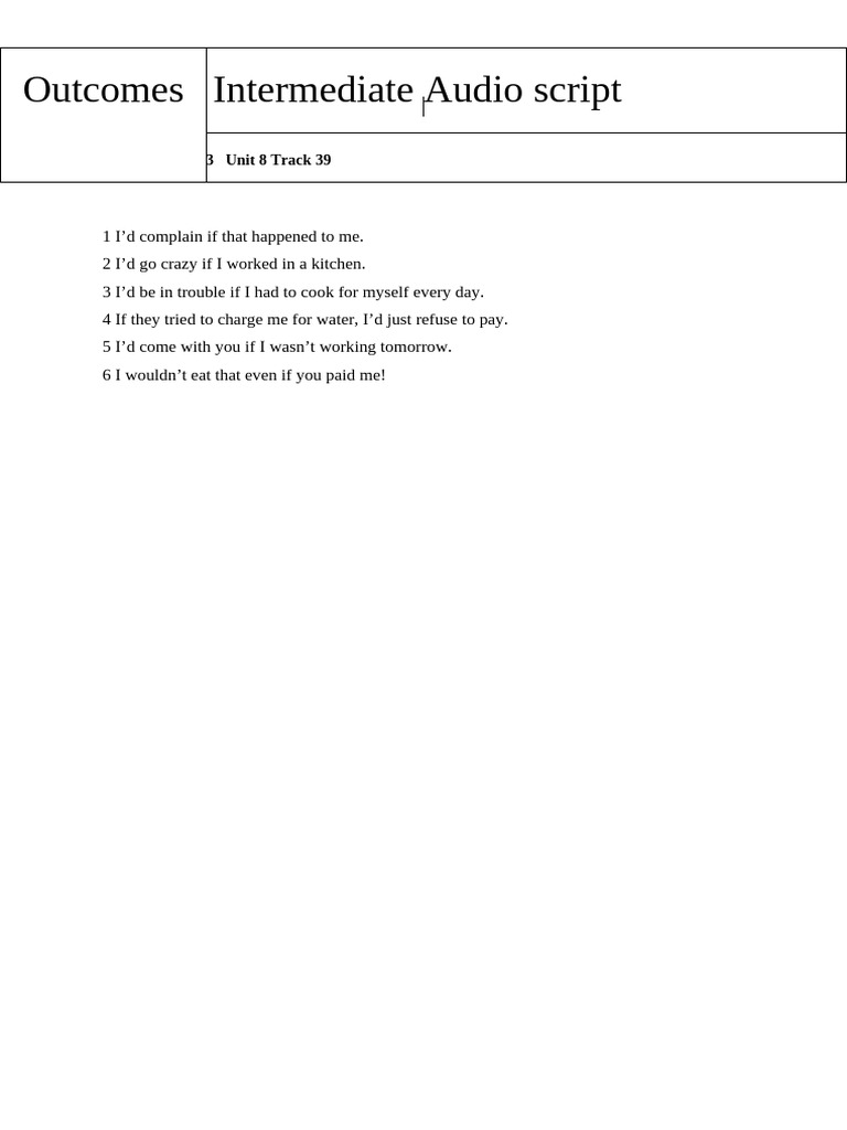 Intermediate Audio Script Examples | PDF