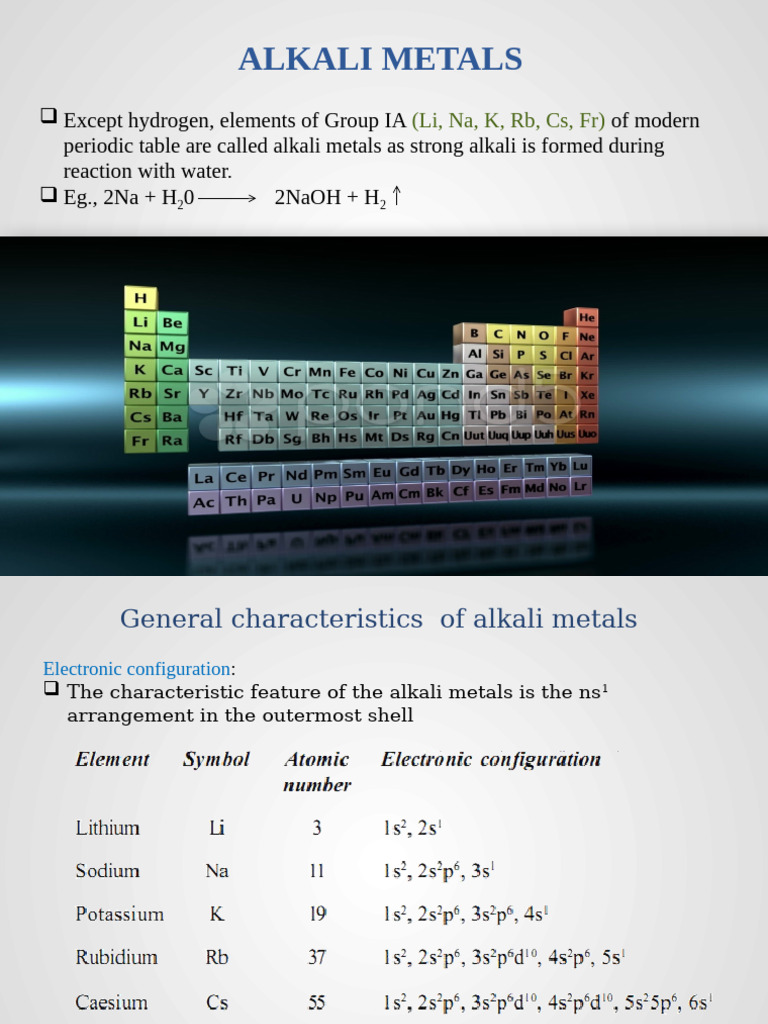 Alkali Metals | PDF | Metals | Chemical Bond