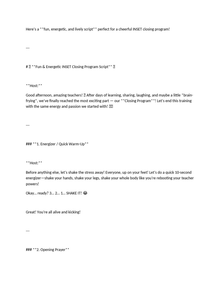 Closing Program | PDF