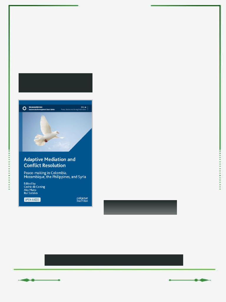Adaptive Mediation and Conflict Resolution: Peace-making in Columbia ...