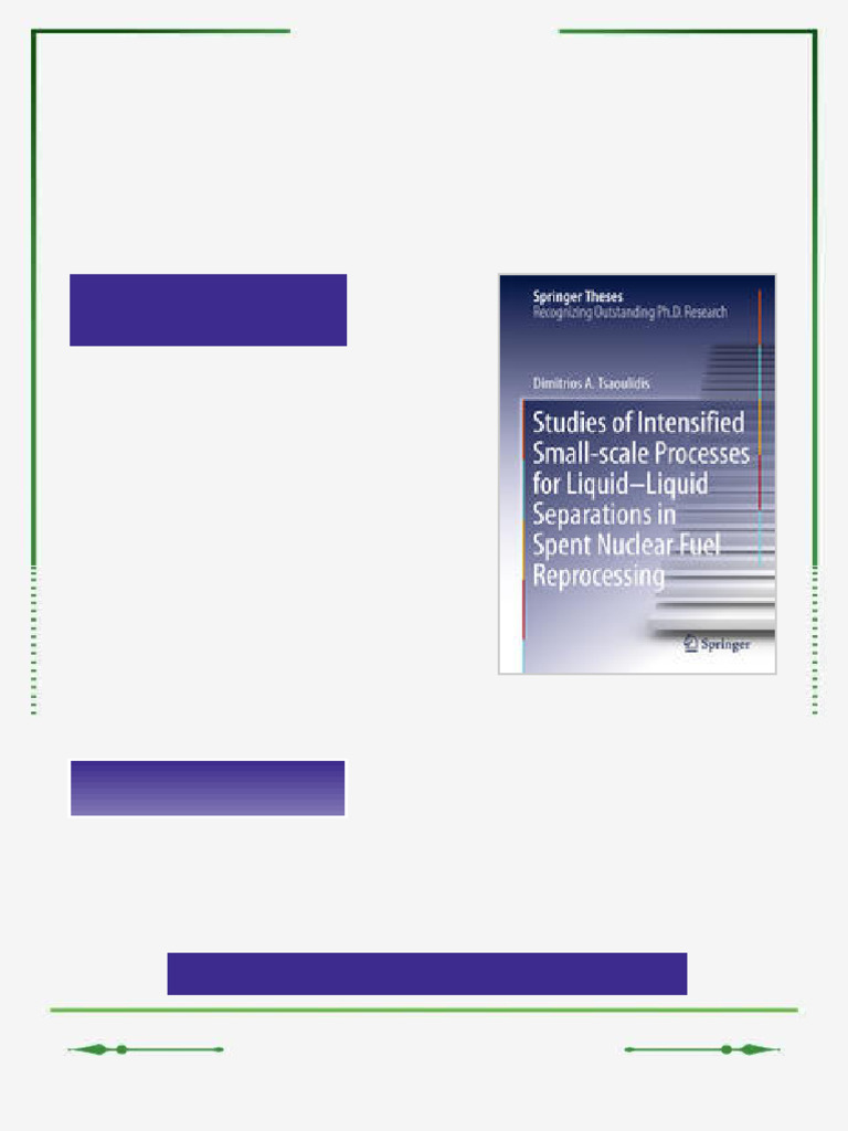 Studies of Intensified Small scale Processes for Liquid Liquid ...