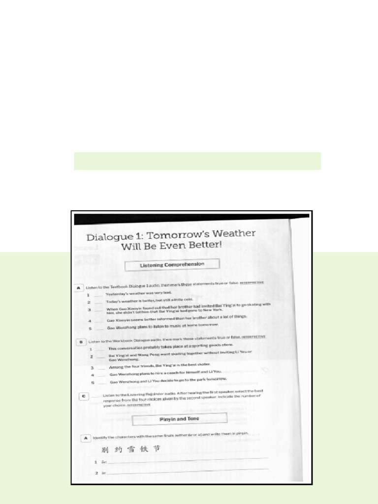 (Ebook) Integrated Chinese - Workbook, Volume 2 (4th Edition) by Yuehua ...