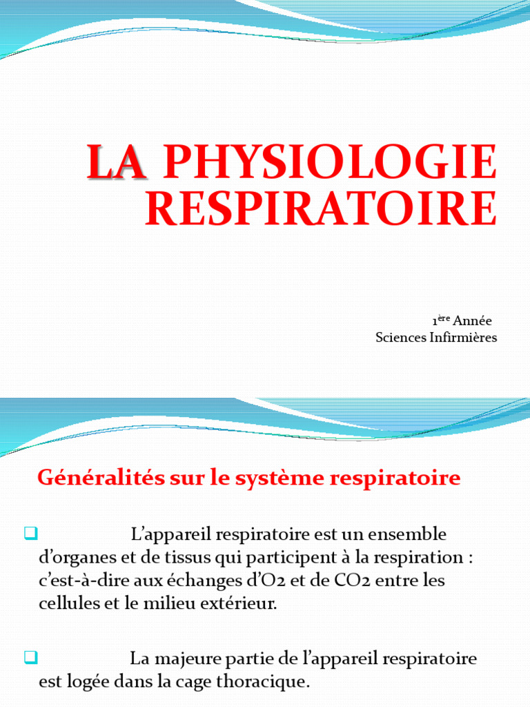Physiologie Respiratoire en Sciences Infirmières | PDF | Respiration ...