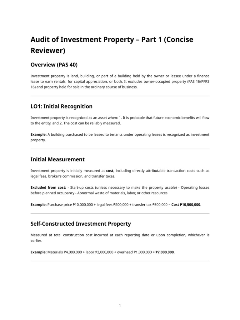 Investment Property Audit Overview | PDF | Real Estate Investing | Lease