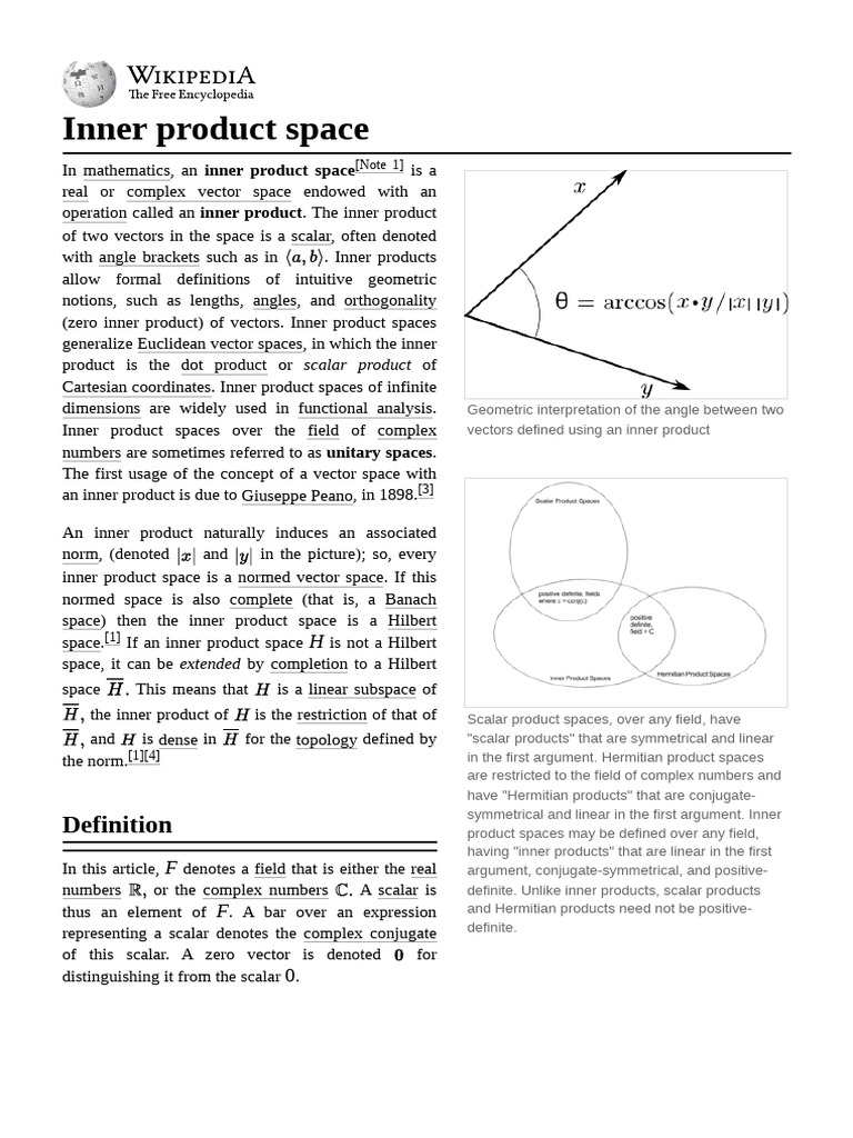 Inner_product_space | PDF | Vector Space | Basis (Linear Algebra)